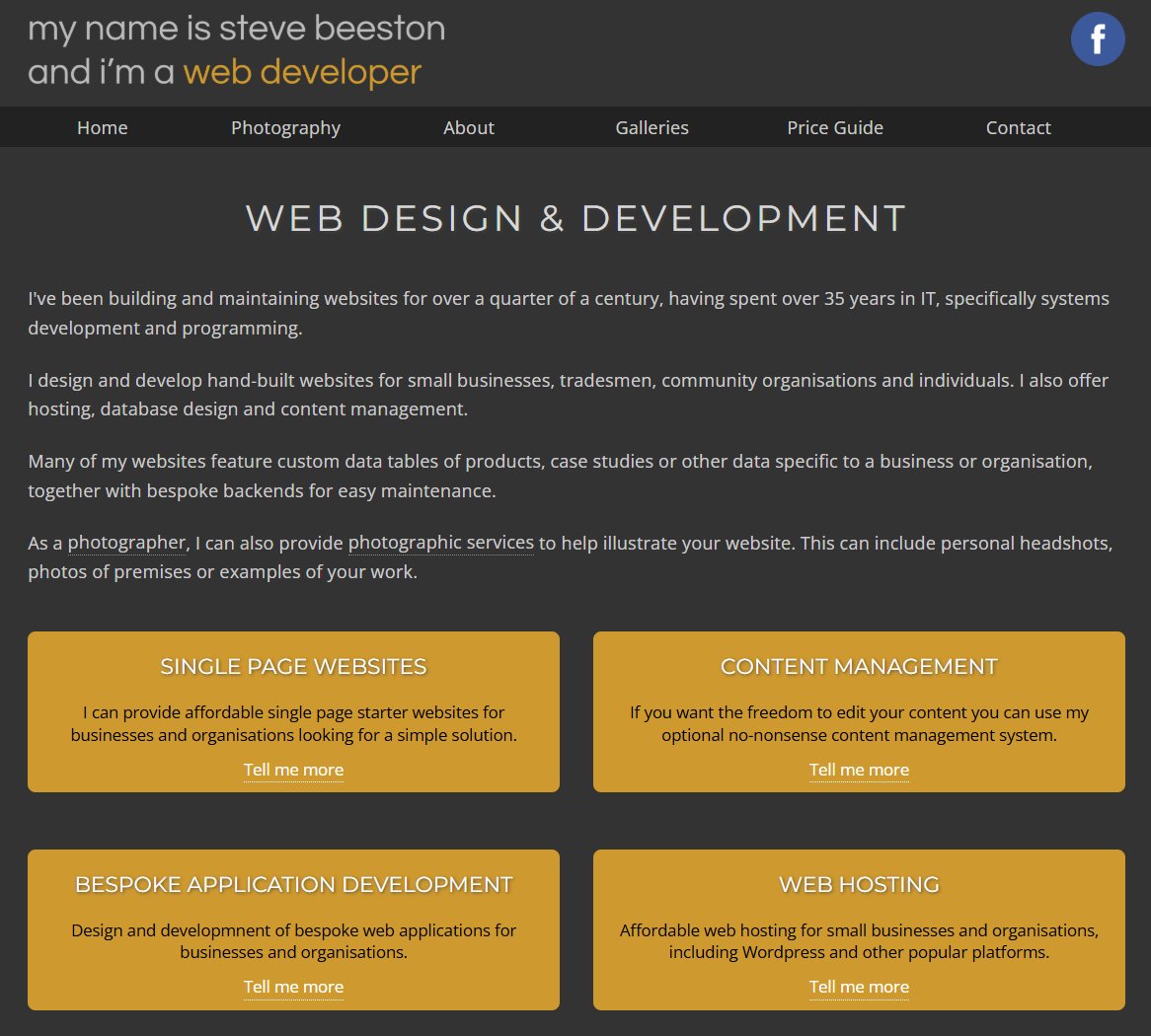 Web design & development by Steve Beeston